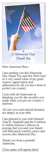 Salute a Wounded Soldier on Memorial Day | Coalition to Salute America ...
